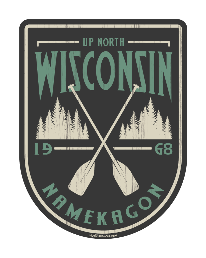 Wisconsin Cross Paddle Sticker - Jack's Canoe Rental
